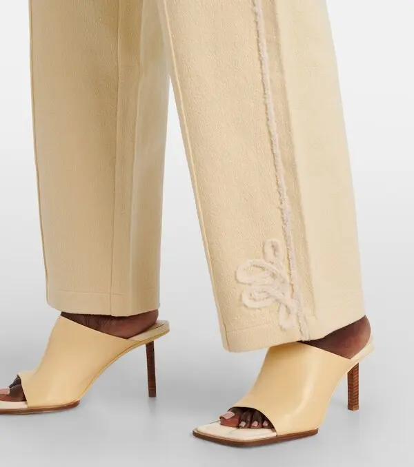 XU ZHI Embroidered Wool And Cotton-blend Sweatpants