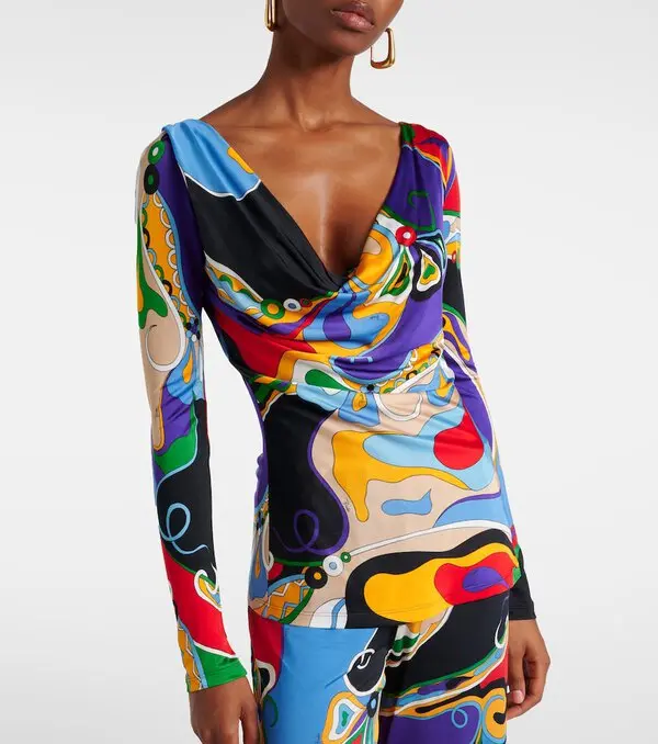 Emilio Pucci Orchidee Jersey Blouse