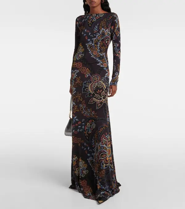 Etro Maxi Dress With Floral Print