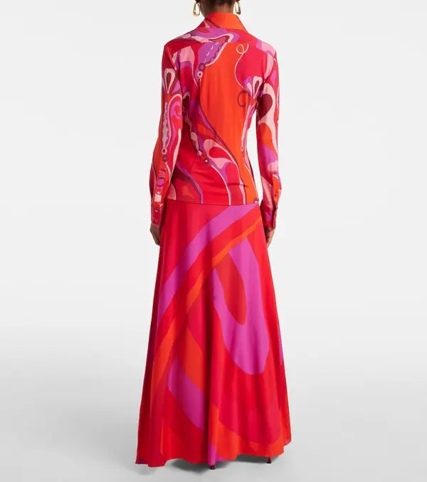 Emilio Pucci Orchidee Satin Jersey Shirt