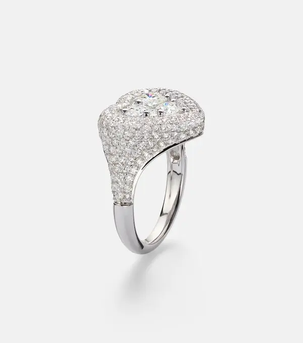 KAMYEN Manaal 18kt White Gold Diamond Heart Ring