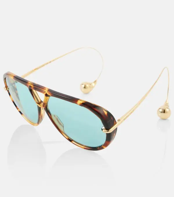 Bottega Veneta Drop Aviator Sunglasses - Brown
