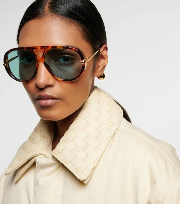 Bottega Veneta Drop Aviator Sunglasses - Brown