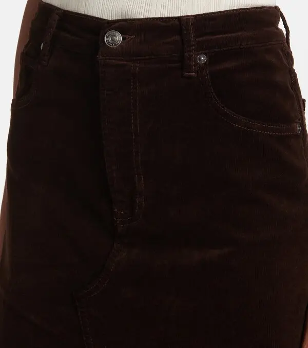 FRAME Corduroy Midi Skirt In Espresso
