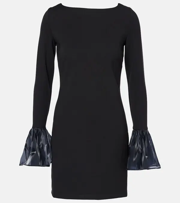 Staud Hawthorne Organza-trimmed Mini Dress - Black