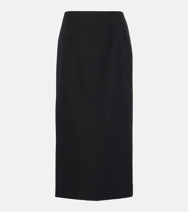 Valentino Garavani Grisaille Virgin Wool Pencil Skirt - Black