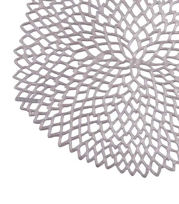 CHILEWICH Dahlia Round Placemat - Grey