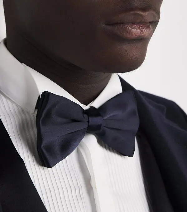 Giorgio Armani Silk Bow Tie - Blue