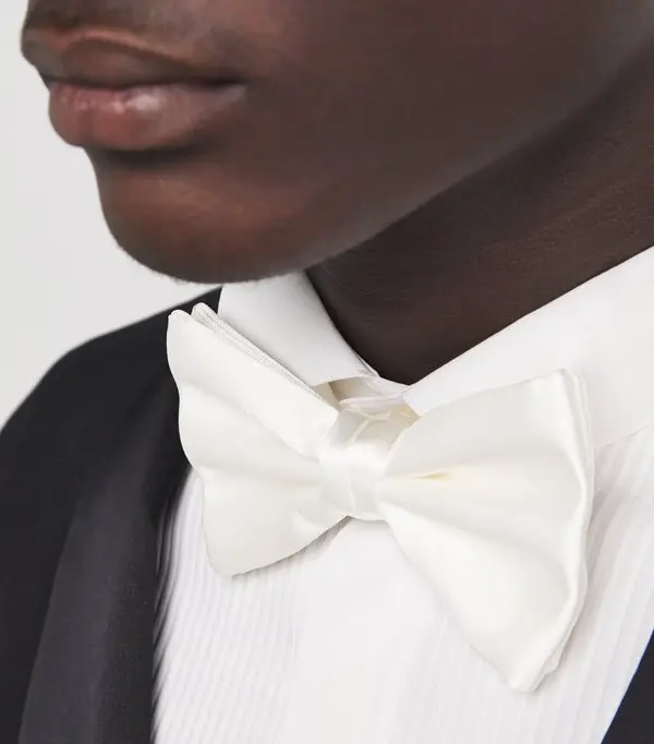 Giorgio Armani Silk Bow Tie - White