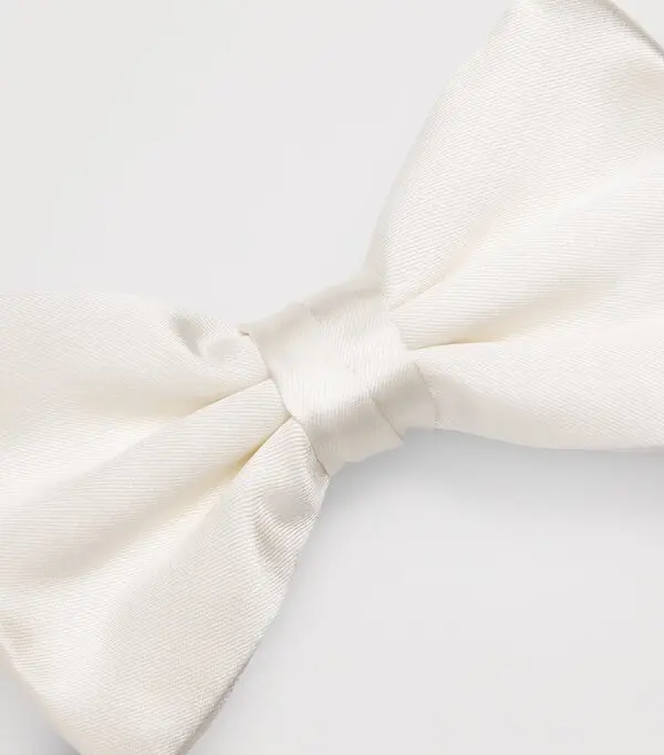 Giorgio Armani Silk Bow Tie - White