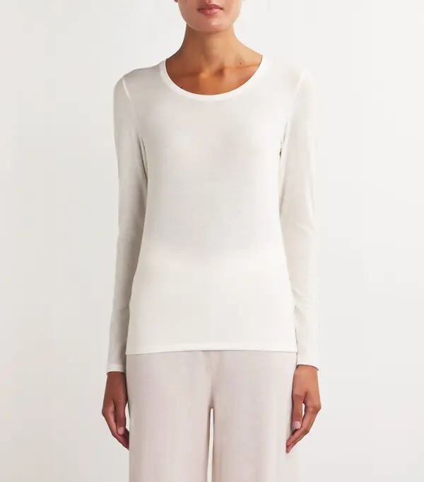 Falke Long-sleeve Climawool T-shirt - Ivory