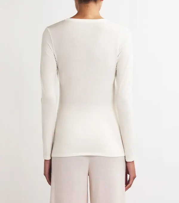 Falke Long-sleeve Climawool T-shirt - Ivory