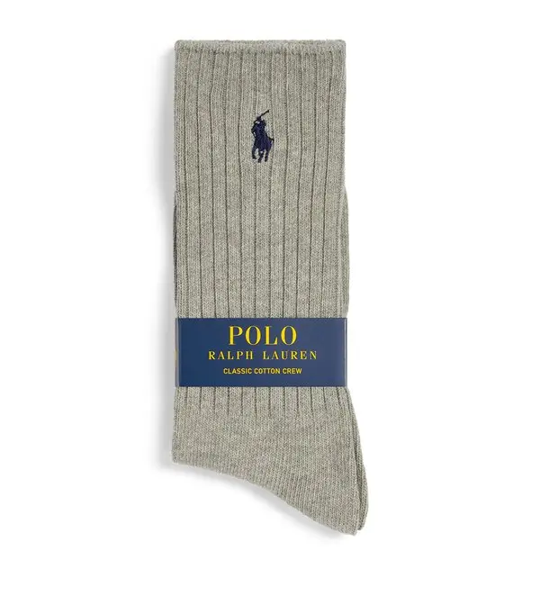 Polo Ralph Lauren Cotton-blend Classic Crew Socks - Grey