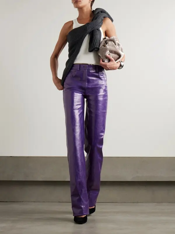 16Arlington Vante Straight-leg Leather Pants