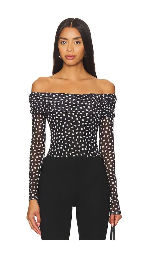 Majorelle Ruched Mesh Bodysuit