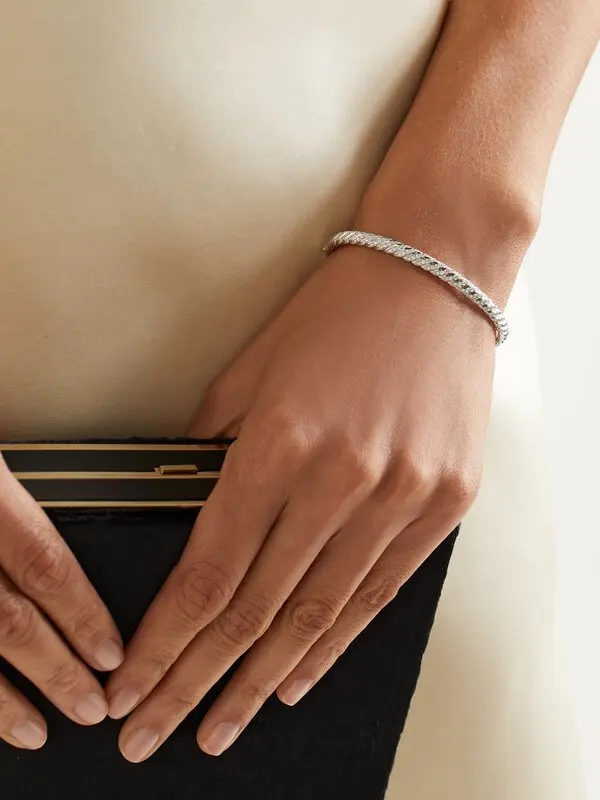 David Yurman Sculpted Cable 18-karat White Diamond Bangle