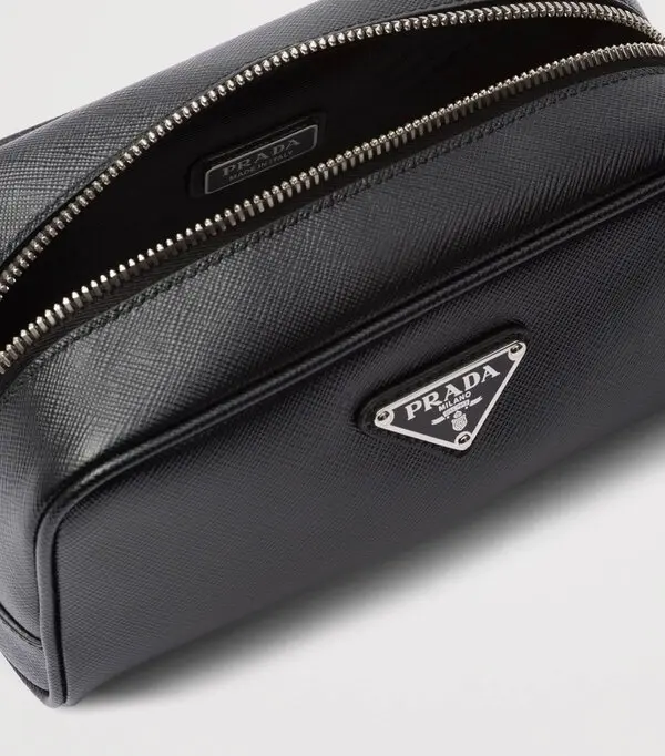 Prada Saffiano Leather Logo Pouch