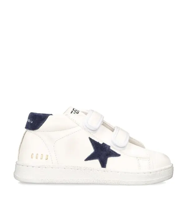 GOLDEN GOOSE Leather High Top Velcro Sneakers - White