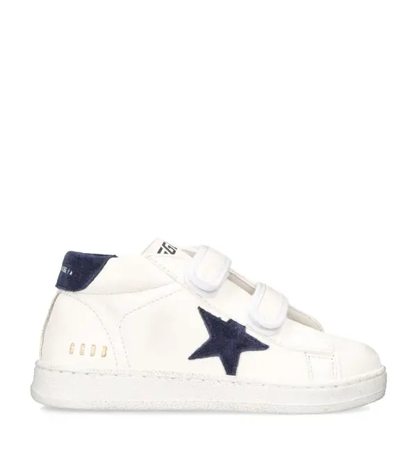 GOLDEN GOOSE Leather High Top Velcro Sneakers - White