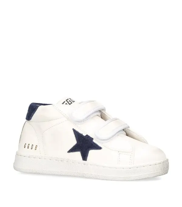 GOLDEN GOOSE Leather High Top Velcro Sneakers - White
