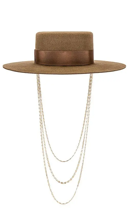 Ruslan Baginskiy Monogram Embellished Canotier Hat