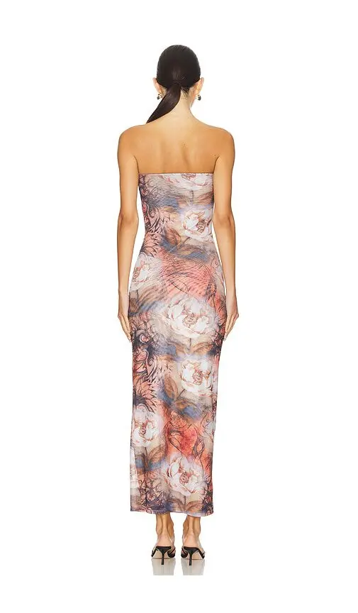 Superdown Strapless Printed Maxi Dress - Brown