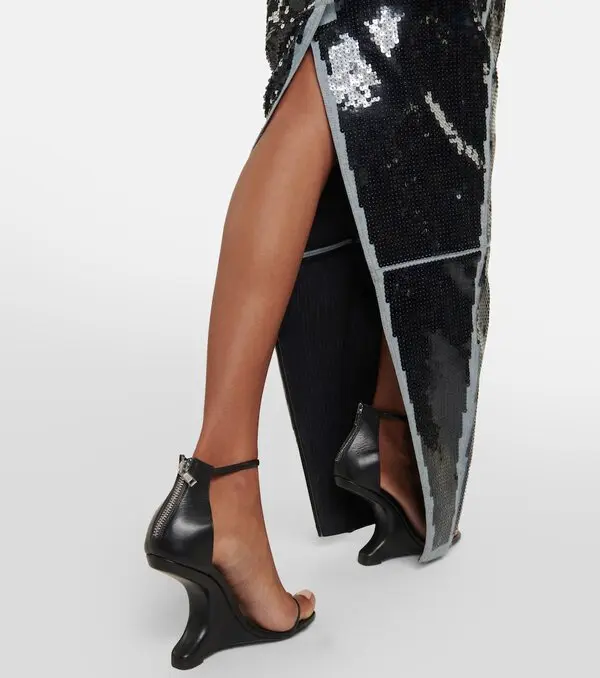 Rick Owens Strapless Sequined Gown