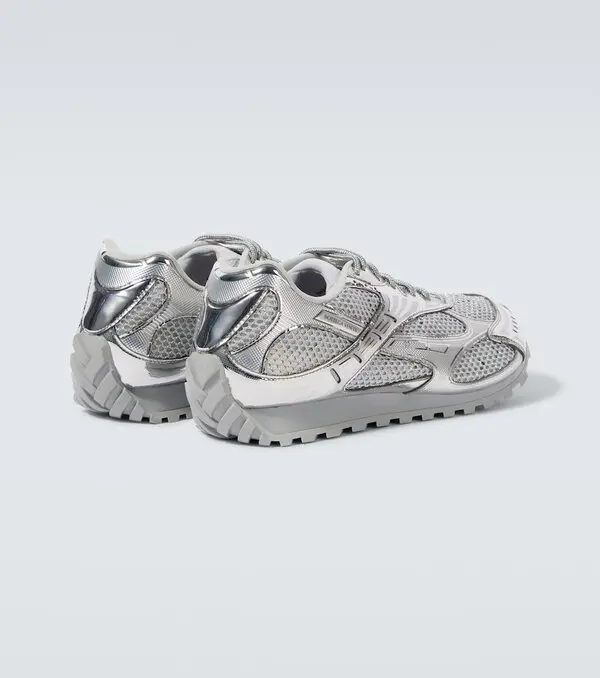 Bottega Veneta Orbit Metallic-effect Sneakers - Silver