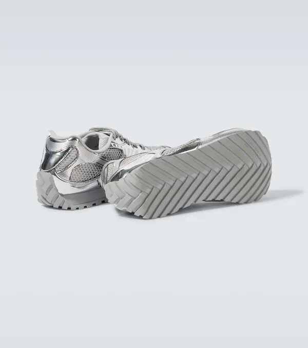 Bottega Veneta Orbit Metallic-effect Sneakers - Silver