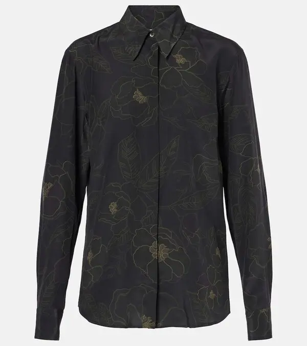 Dries Van Noten Floral Silk Shirt - Black