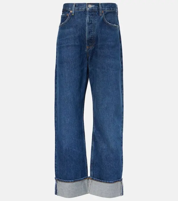 AGOLDE Fran Mid-rise Straight Jeans - Blue