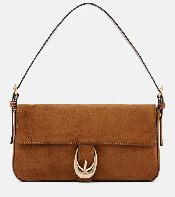 Staud Harlow Suede Shoulder Bag - Brown