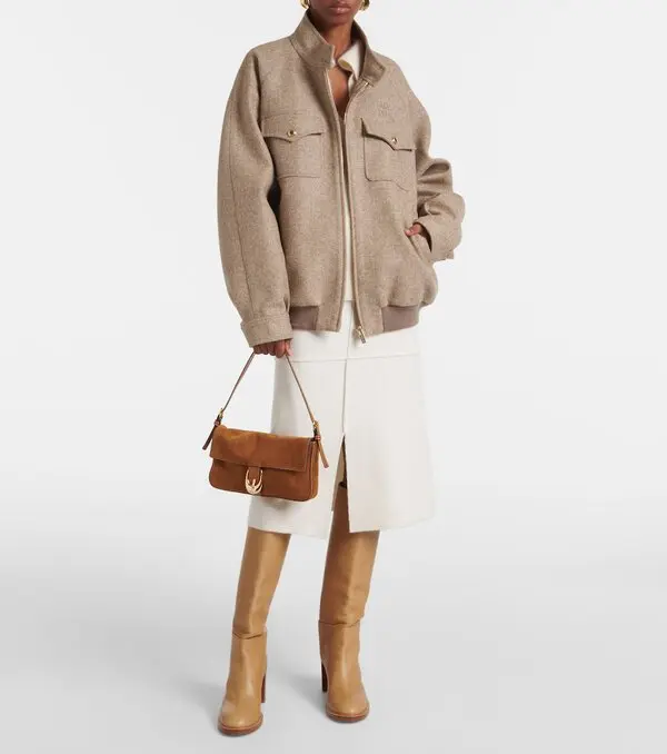 Staud Harlow Suede Shoulder Bag - Brown
