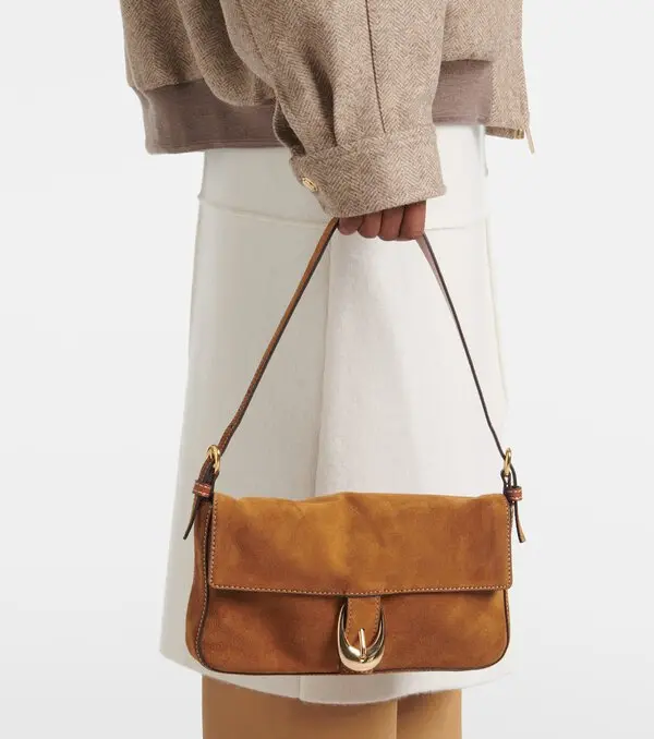 Staud Harlow Suede Shoulder Bag - Brown