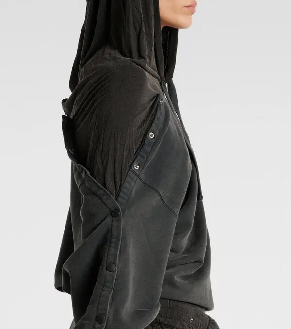 Y/project Oversized Cotton Jersey Hoodie With Buttoned Sleeves