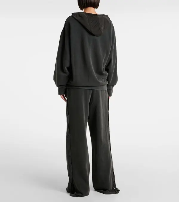 Y/project Oversized Cotton Jersey Hoodie With Buttoned Sleeves