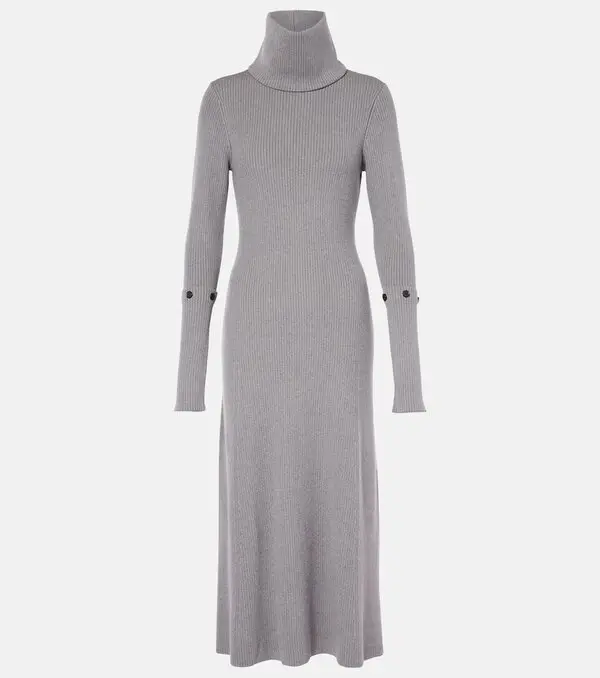 Proenza Schouler Jocelyn Ribbed-knit Midi Dress - Grey