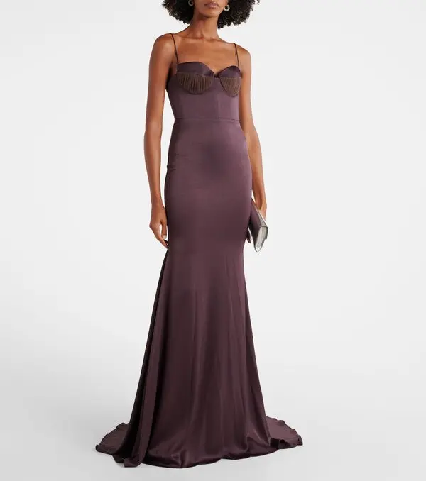 Alex Perry Satin Bustier Gown