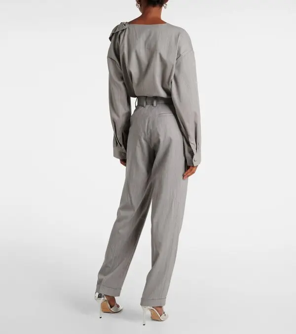 JACQUES WEI Wool Straight Leg Trousers