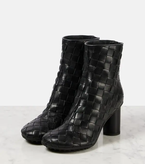 Bottega Veneta Intrecciato Leather Ankle Boots