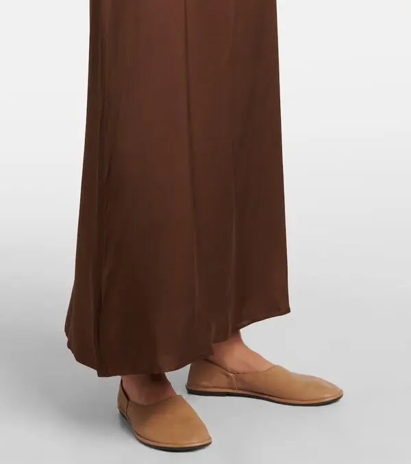 Asceno Rose Silk Satin Maxi Dress