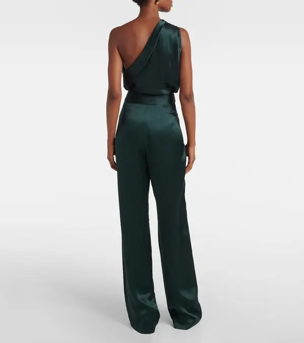 THE SEI Pleated Silk Charmeuse Wide-leg Pants