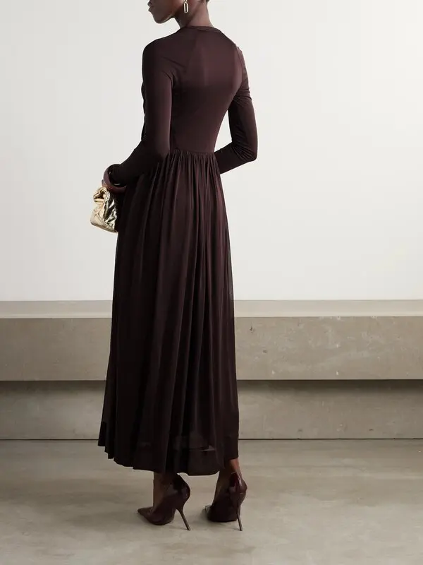 Tory Burch Wrap-effect Gathered Jersey Midi Dress