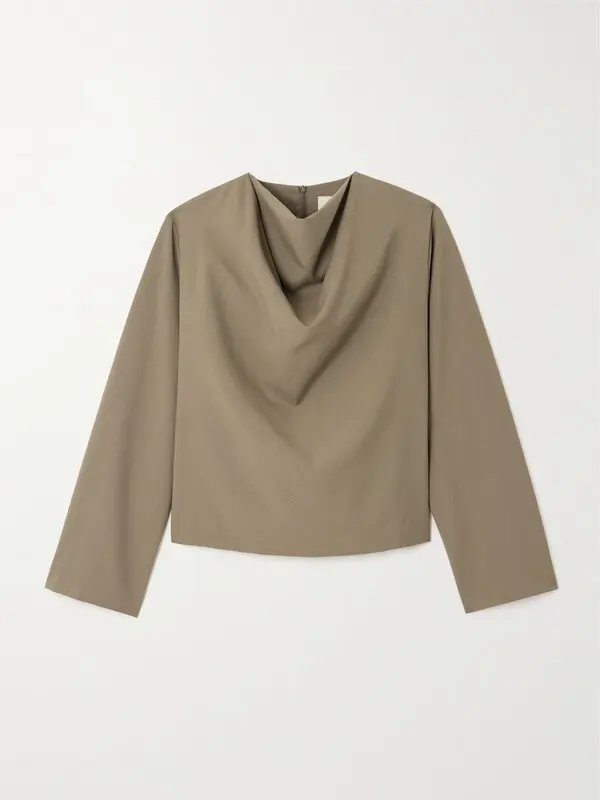 RÓHE Draped Wool Blouse