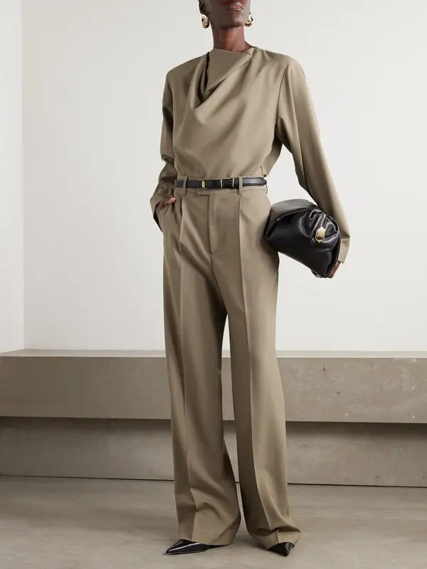 RÓHE Draped Wool Blouse