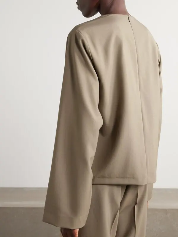 RÓHE Draped Wool Blouse