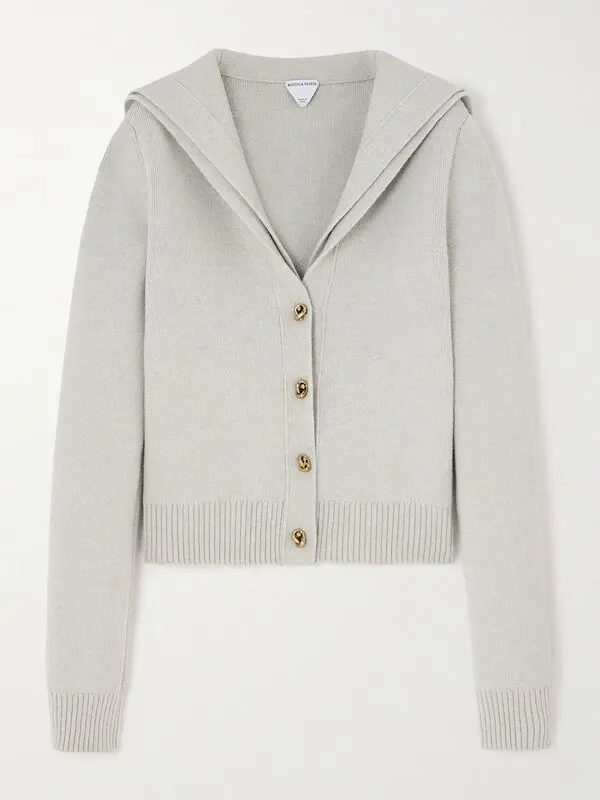 Bottega Veneta Layered Wool Cardigan - Gray