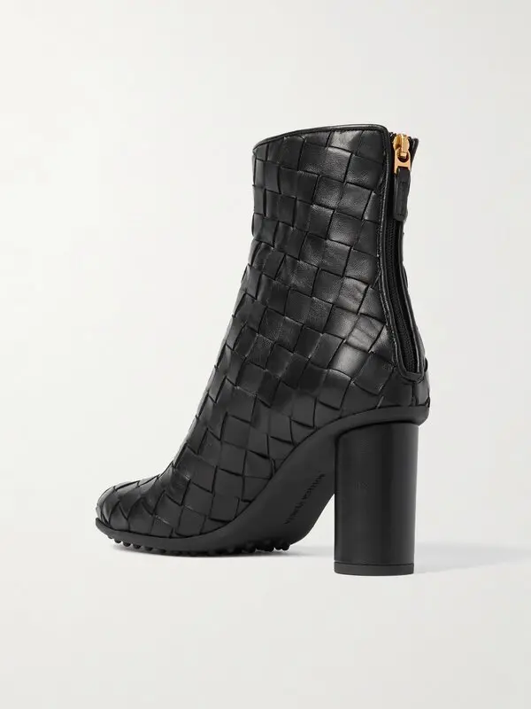 Bottega Veneta Atomic Intrecciato Leather Ankle Boots