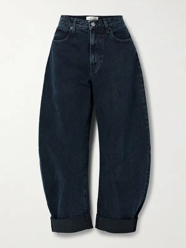 FRAME The Bubble High-rise Barrel-leg Jeans - Blue