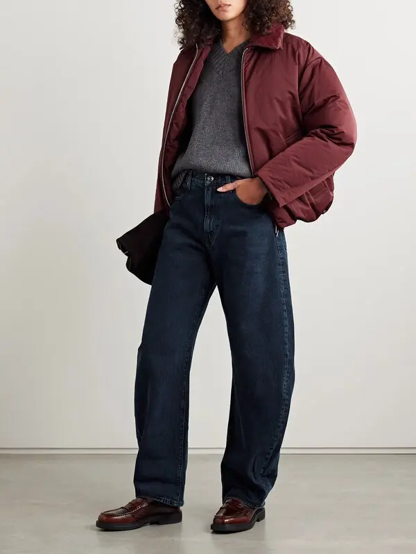 FRAME The Bubble High-rise Barrel-leg Jeans - Blue